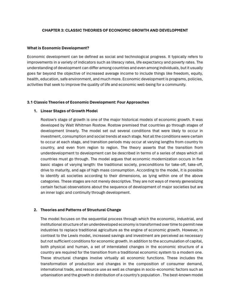 CHAPTER-3-CLASSICAL-THEORIES-OF-ECONOMIC-DEVELOPMENT-AND-GROWTH | PDF