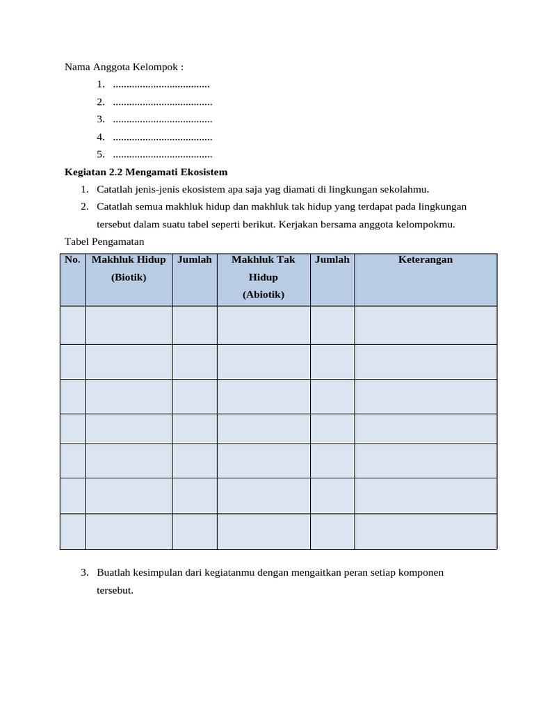 Tabel Pengamatan | PDF