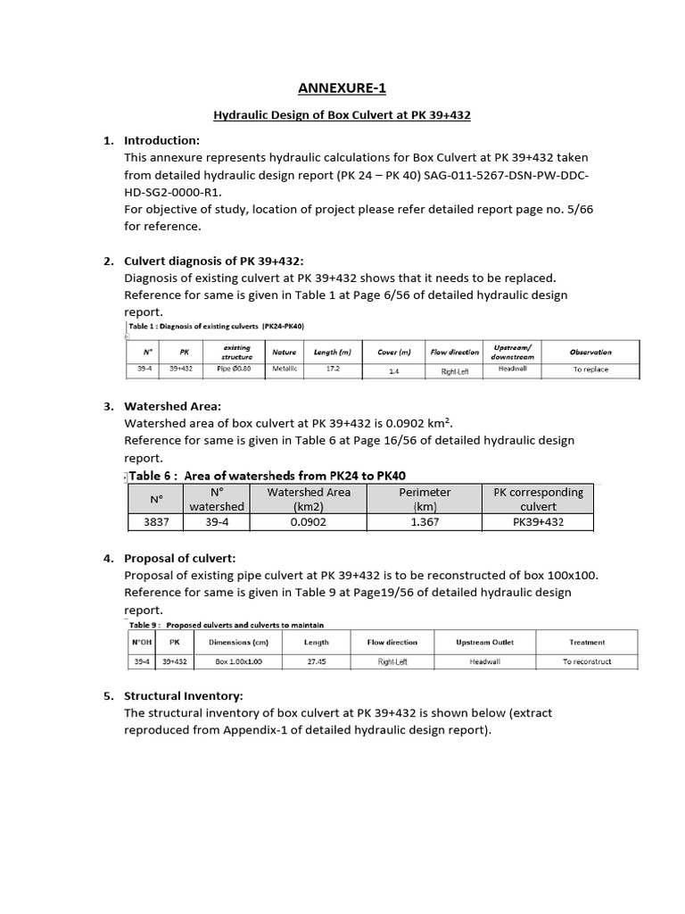 Annex-1 Hydraulic Calculations-PK39+432 -en | PDF