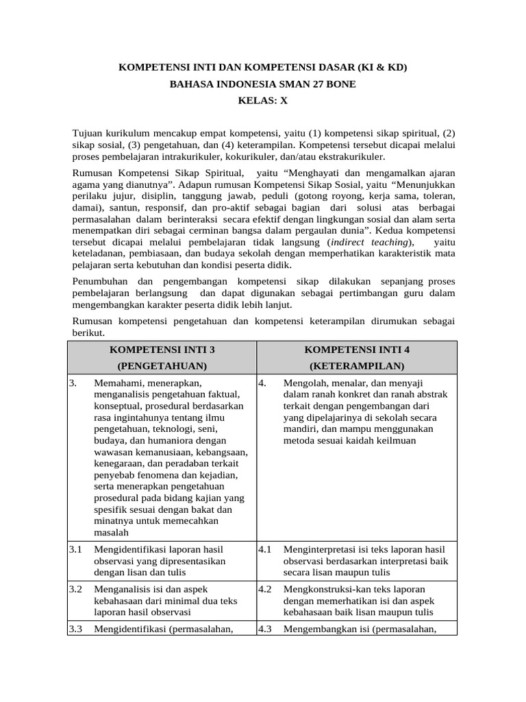 [1] KD KD 10 - Bahasa Indonesia | PDF