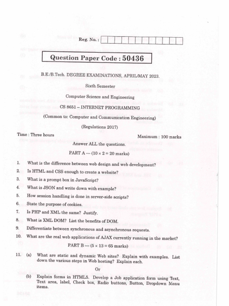 CSE-AM-2023-CS 8651-Internet Programming-322987855-AM23C | PDF