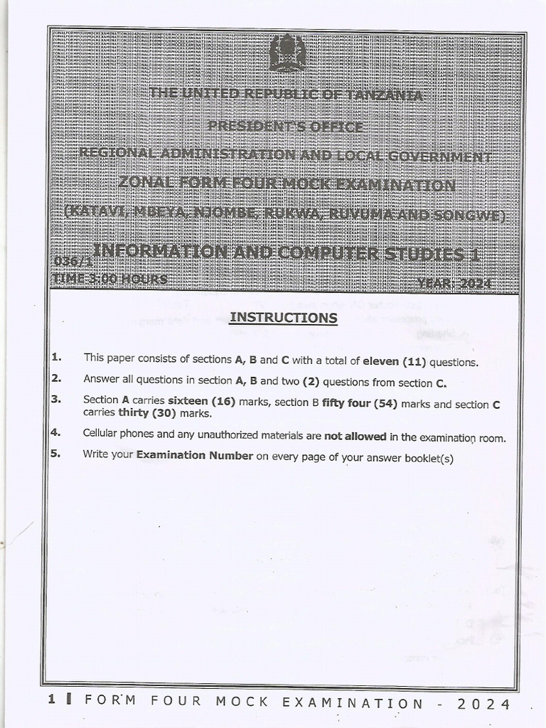 Mock P1&P2-2024 | PDF