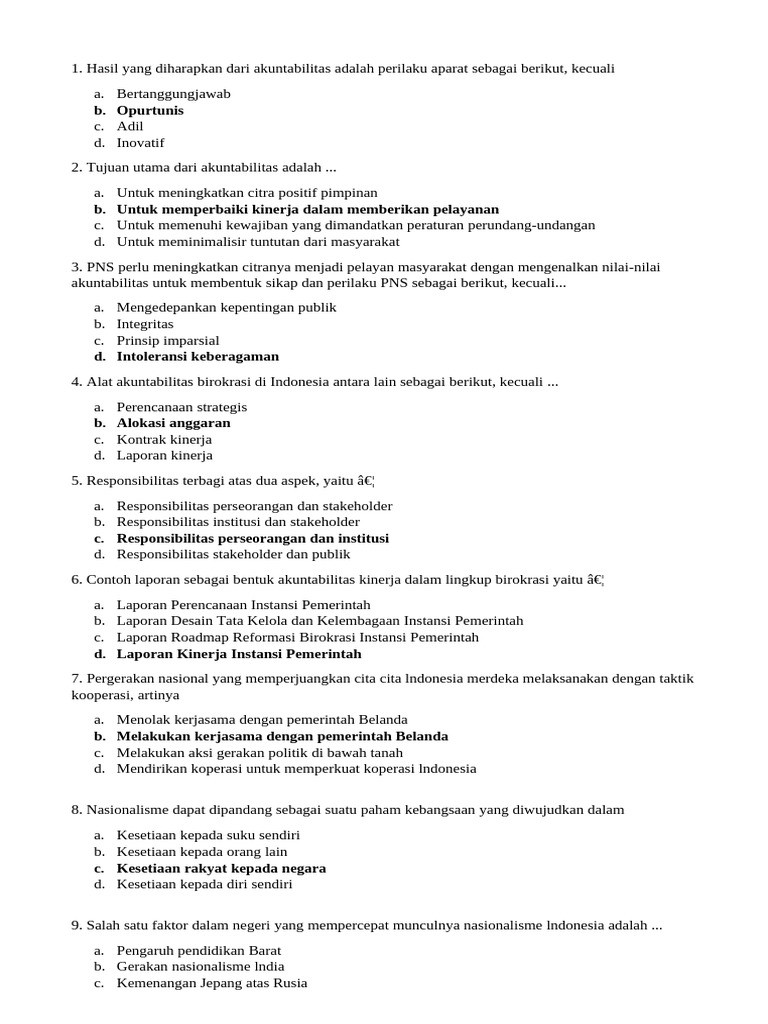 Contoh SOAL Post Test | PDF