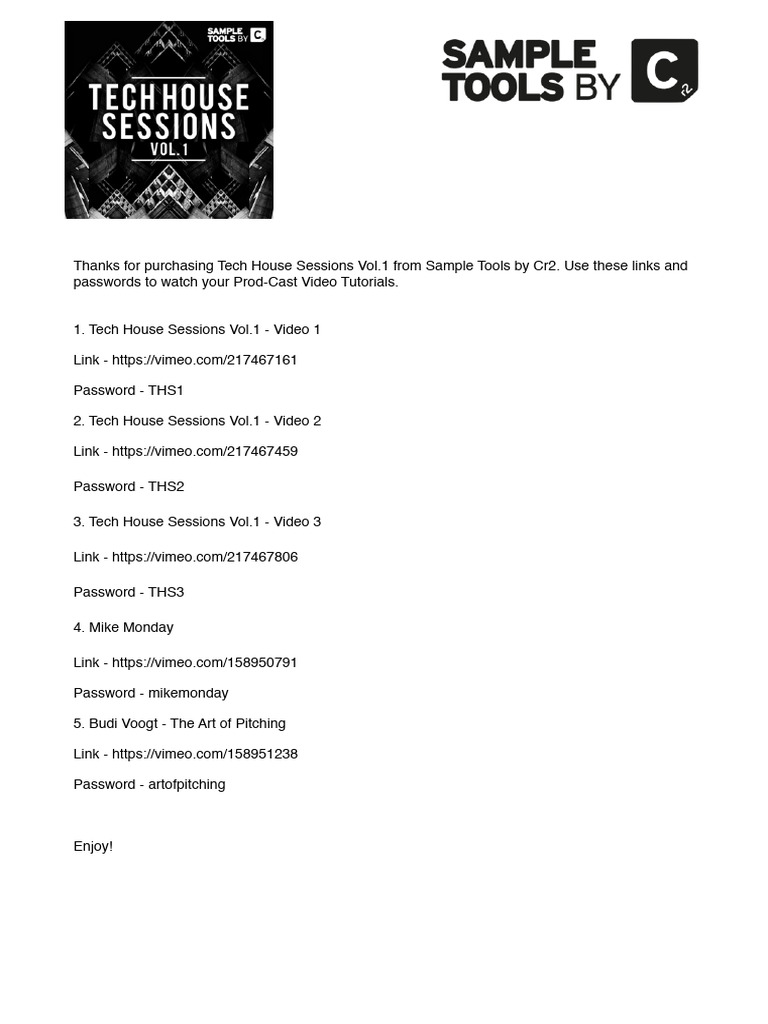 THS Vol.1 - Links For Video Tutorials | PDF