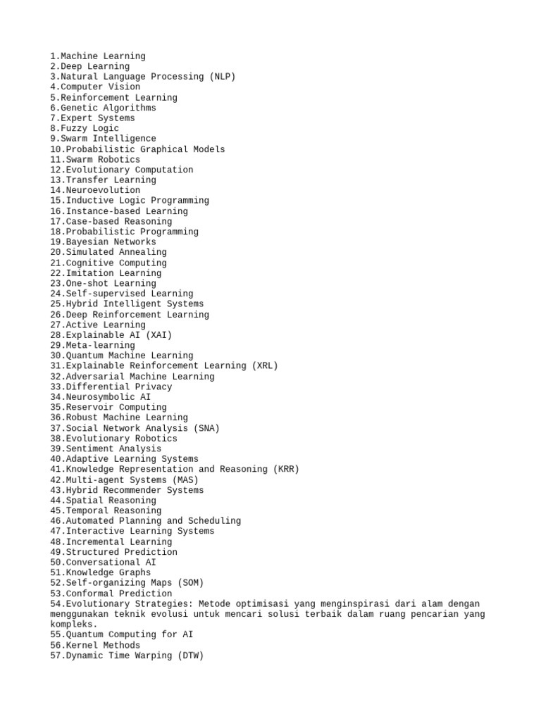 Metode AI Seluruh Dunia 2024 (Hanya Nama) | PDF