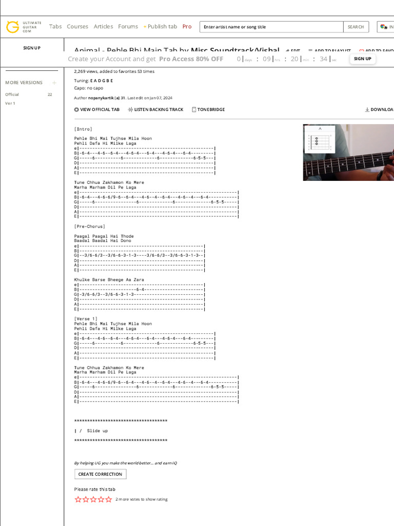 ANIMAL - PEHLE BHI MAIN TAB by Misc Soundtrack - Vishal Mishra & Raj Shekhar @ | PDF
