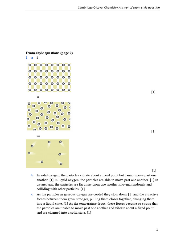 Exam style question (States of matter) | PDF