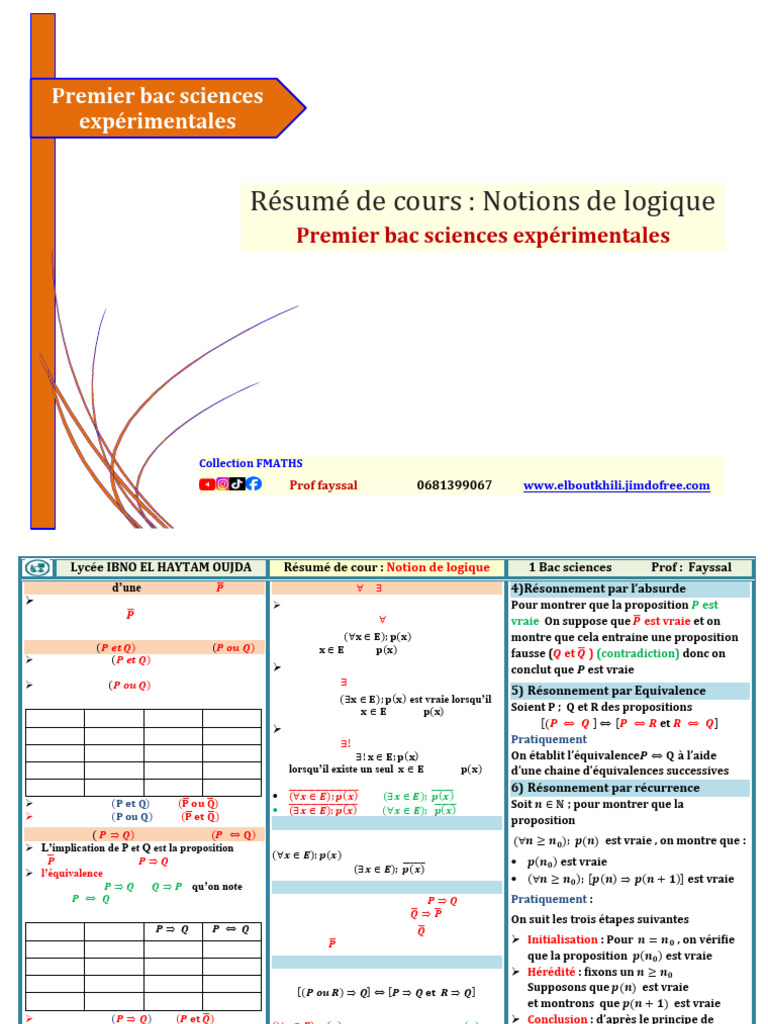 Résumé Logique 1bac EX | PDF