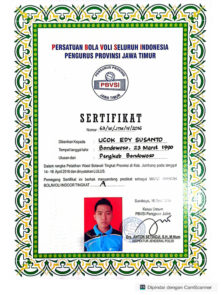 Sertifikat Wasit | PDF