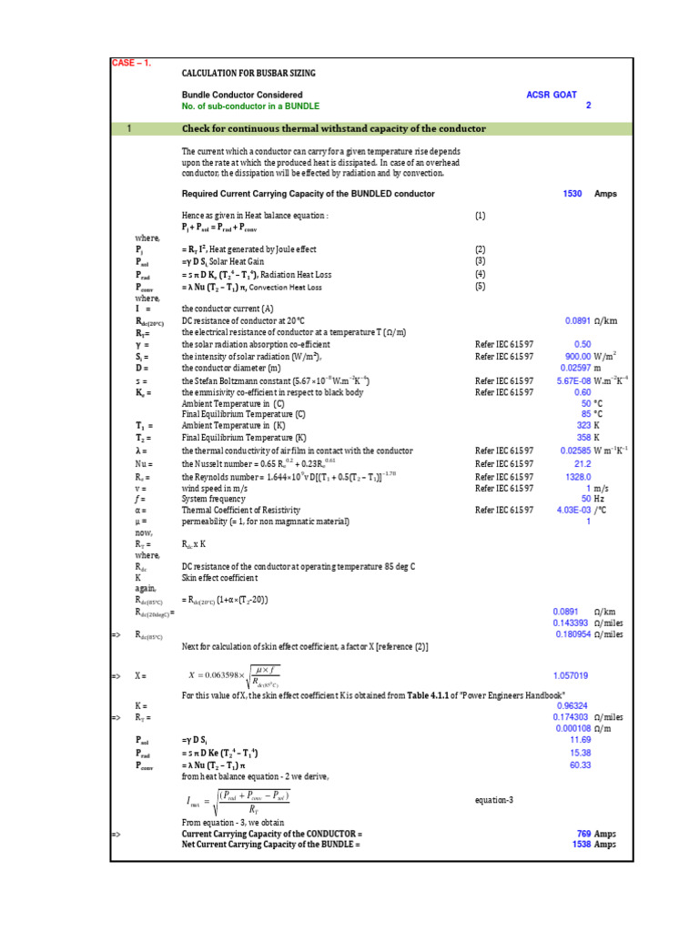 ACSR - CALCULATIONS-FOR-ACSR Conductor | PDF