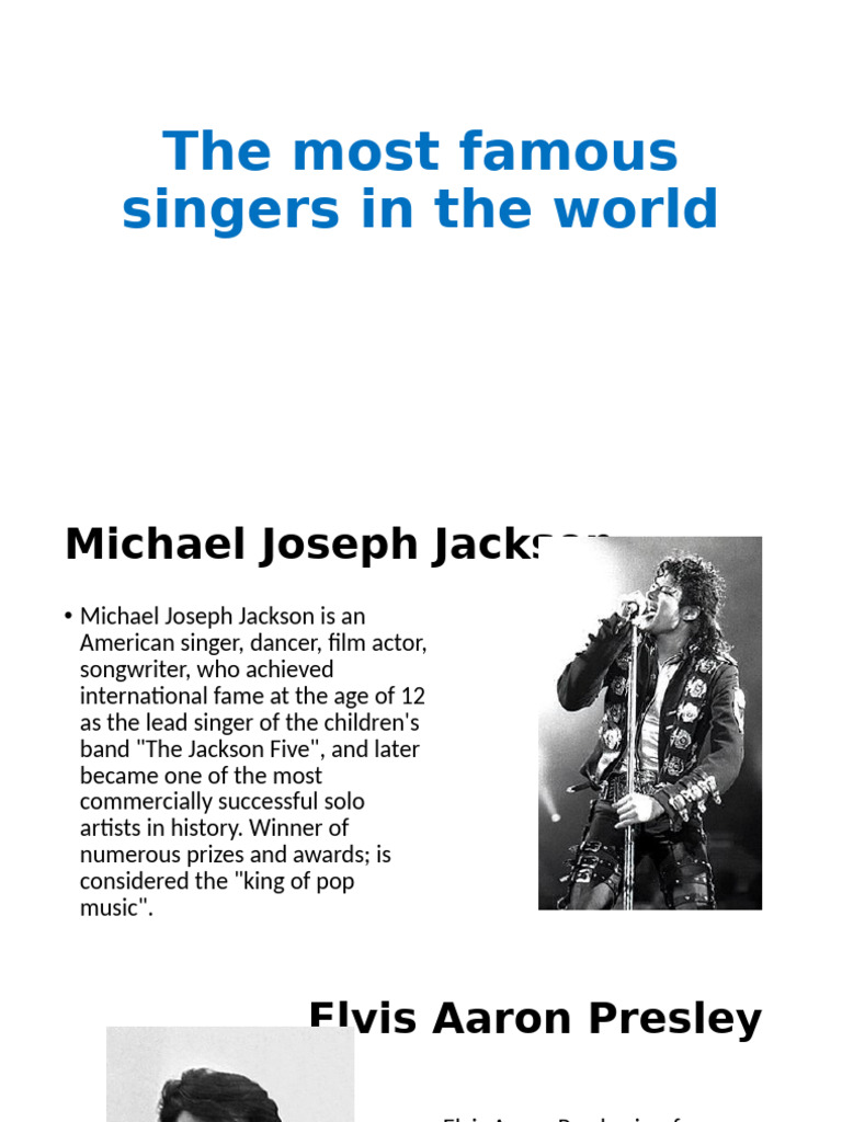 The Most Famous Singers in The World | PDF