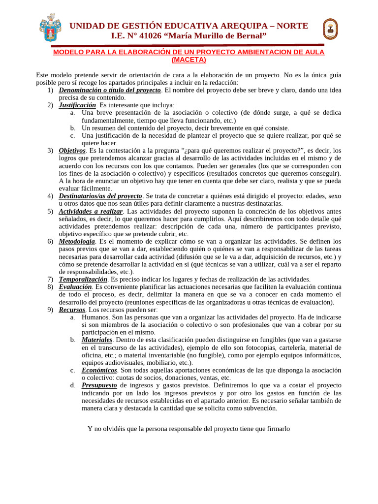 MODELO PROYECTO | PDF