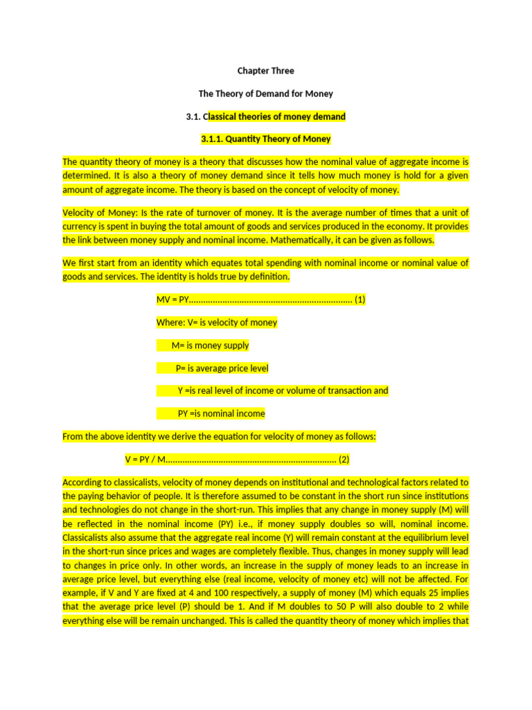 3, Monetar 2 | PDF | Demand For Money | Finance & Money Management