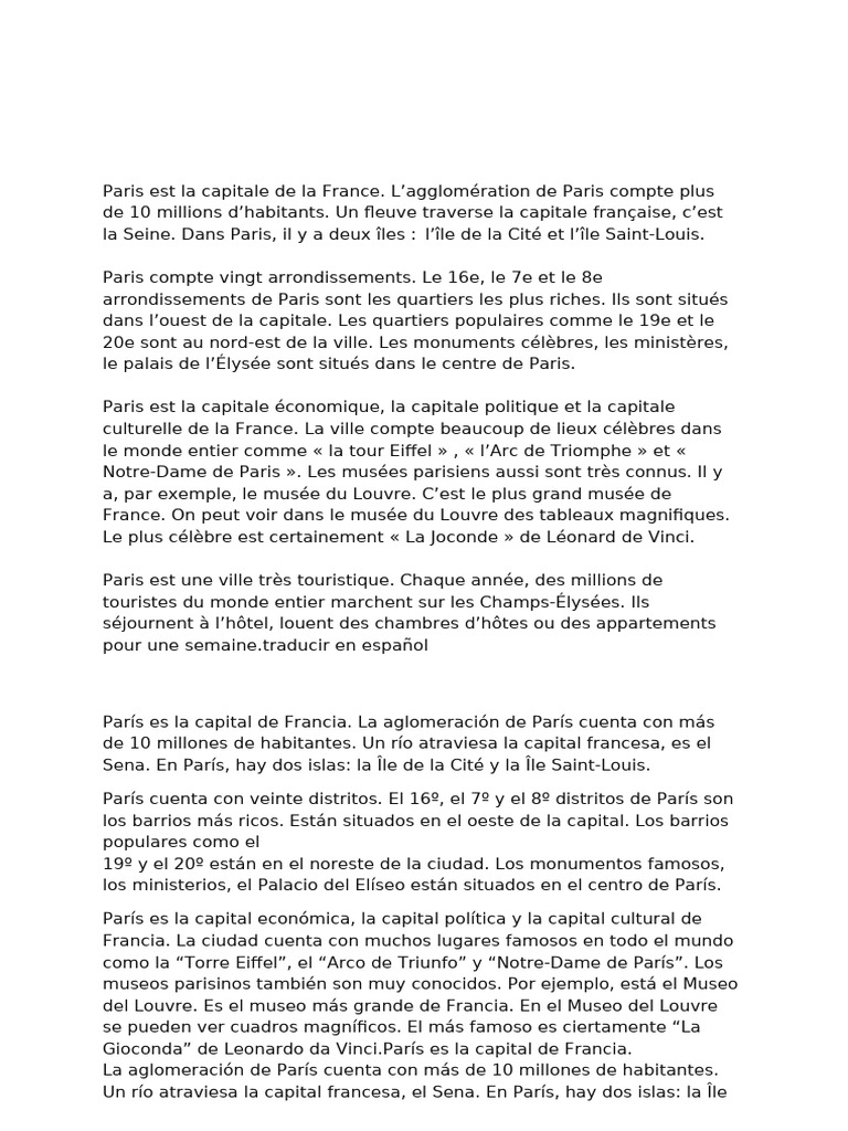 Tarea de Francés LL | PDF