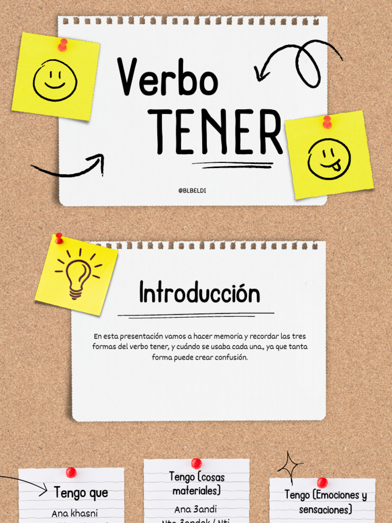 3 Formas Del Verbo Tener. | PDF
