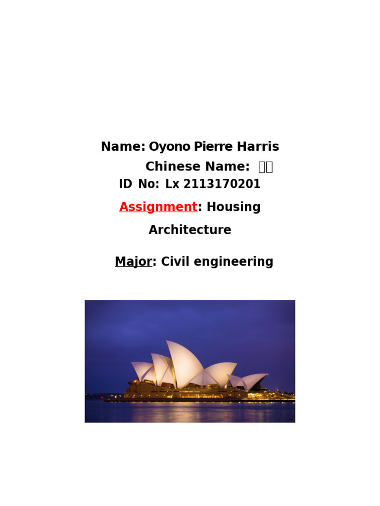 Housing Architecture Homework Harris | PDF