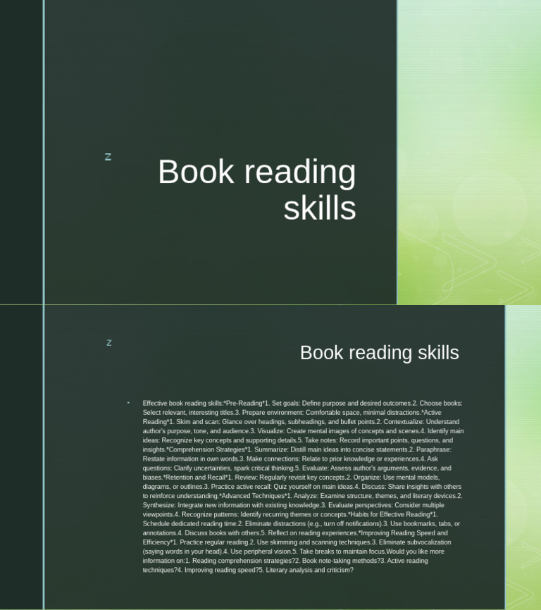 Book Reading Skills | PDF