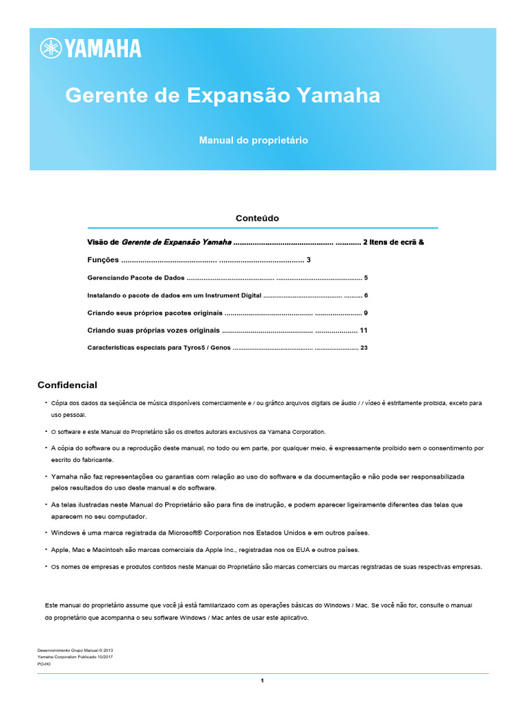 Yamaha Expansion Manager em Português | PDF