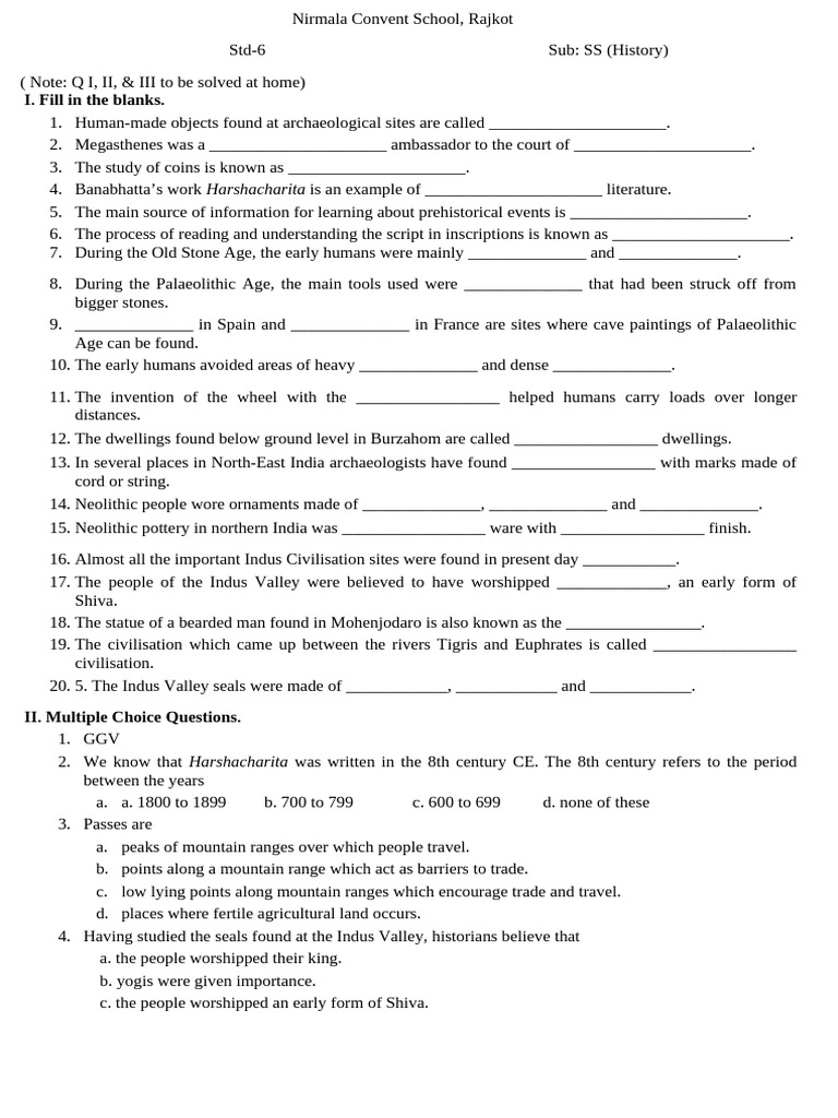 HISTORY WORKSHEET | PDF