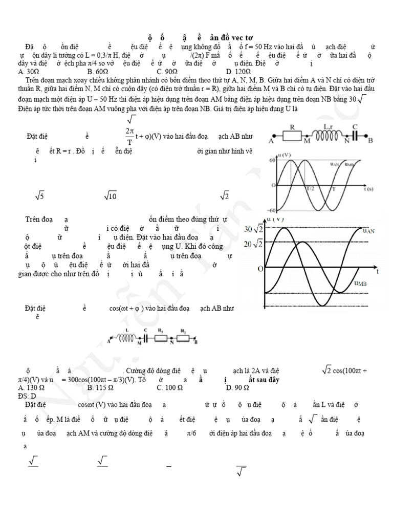 Một Số Bài Tập Về Giản Đồ Vec Tơ P | PDF