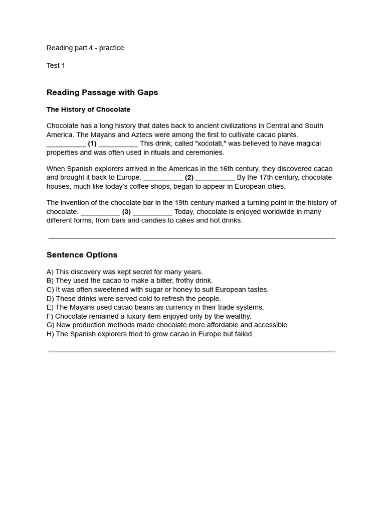 Reading Part 4 - Practice | PDF | Sleep | Foreign Language Studies