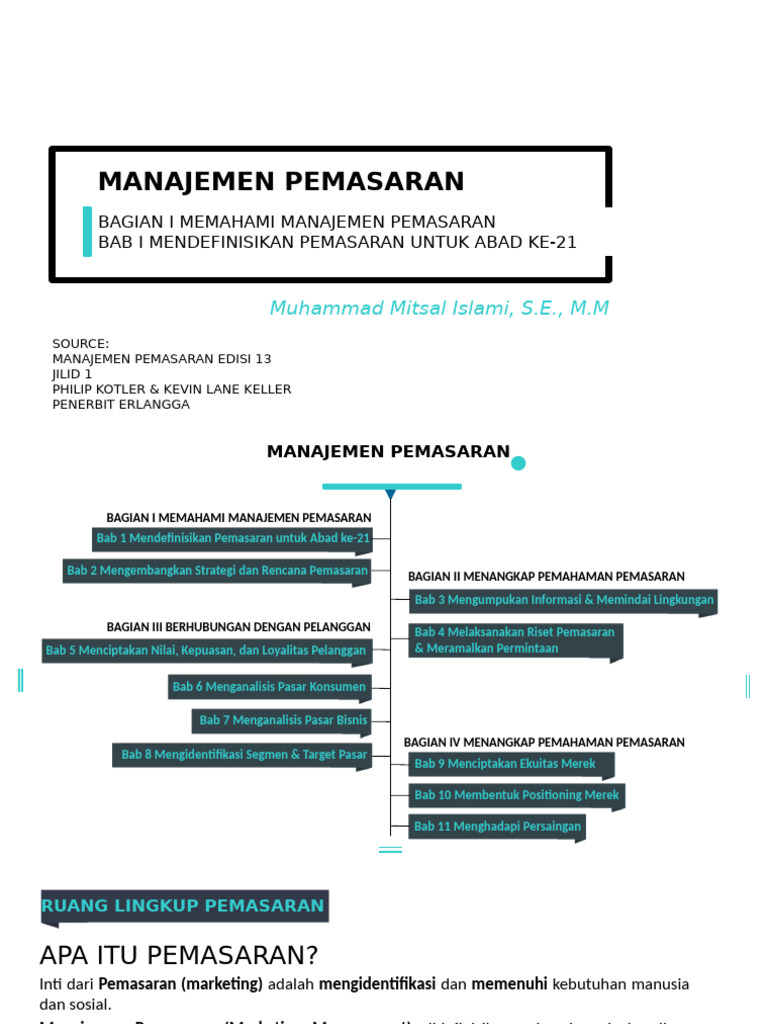 Manajemen Pemasaran Bab 1 | PDF