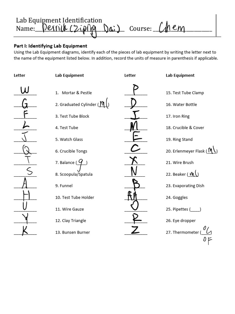 Lab Equipment Identification | PDF