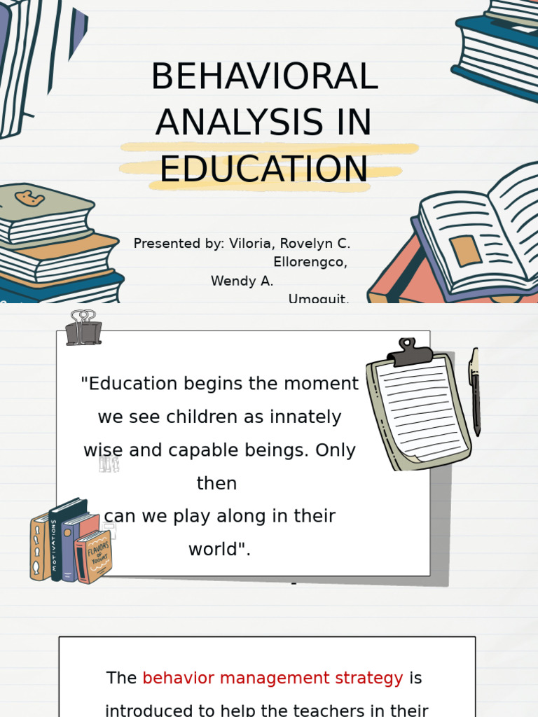 Behavioral Analysis in Education | PDF | Behaviorism | Career & Growth