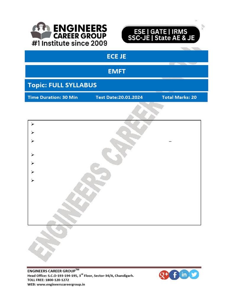EMFT - With Solution. 20.01.2024 | PDF