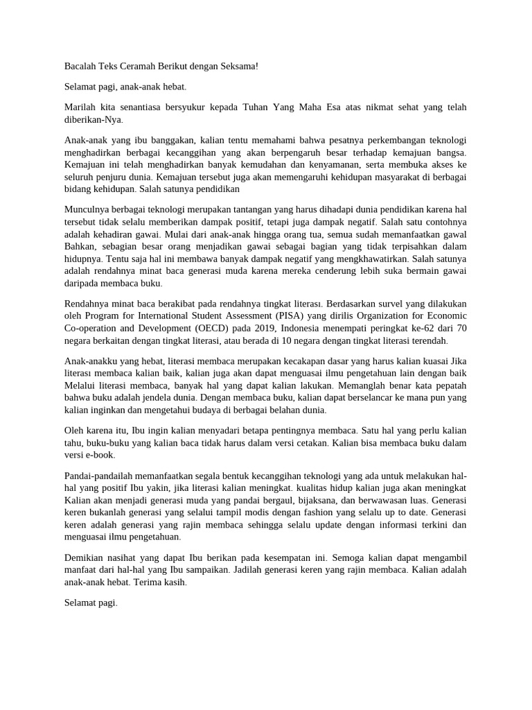 LKPD Contoh Teks Ceramah | PDF