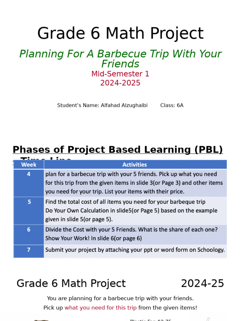 G6 Math PBA Mid Semester 1 2024-2025 Al Fahad | PDF