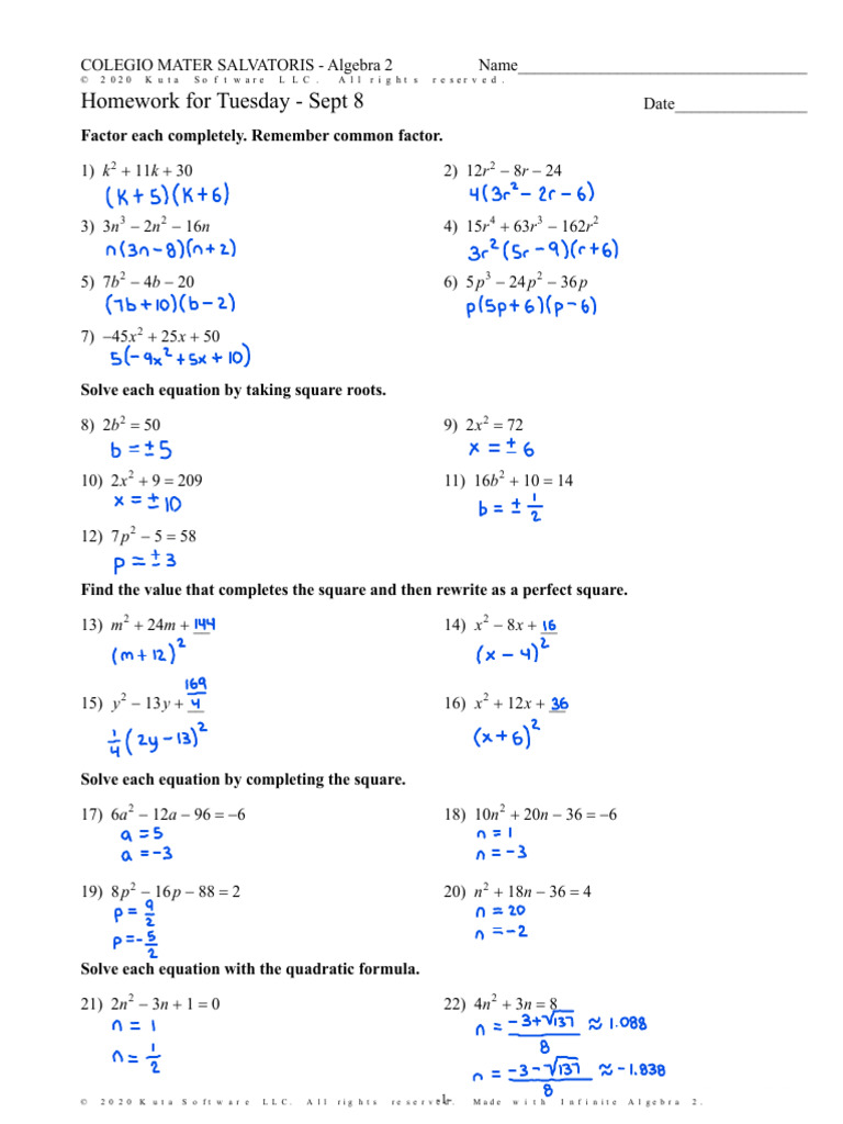 Solving Quadratic Equations | PDF | Quadratic Equation | Mathematical ...
