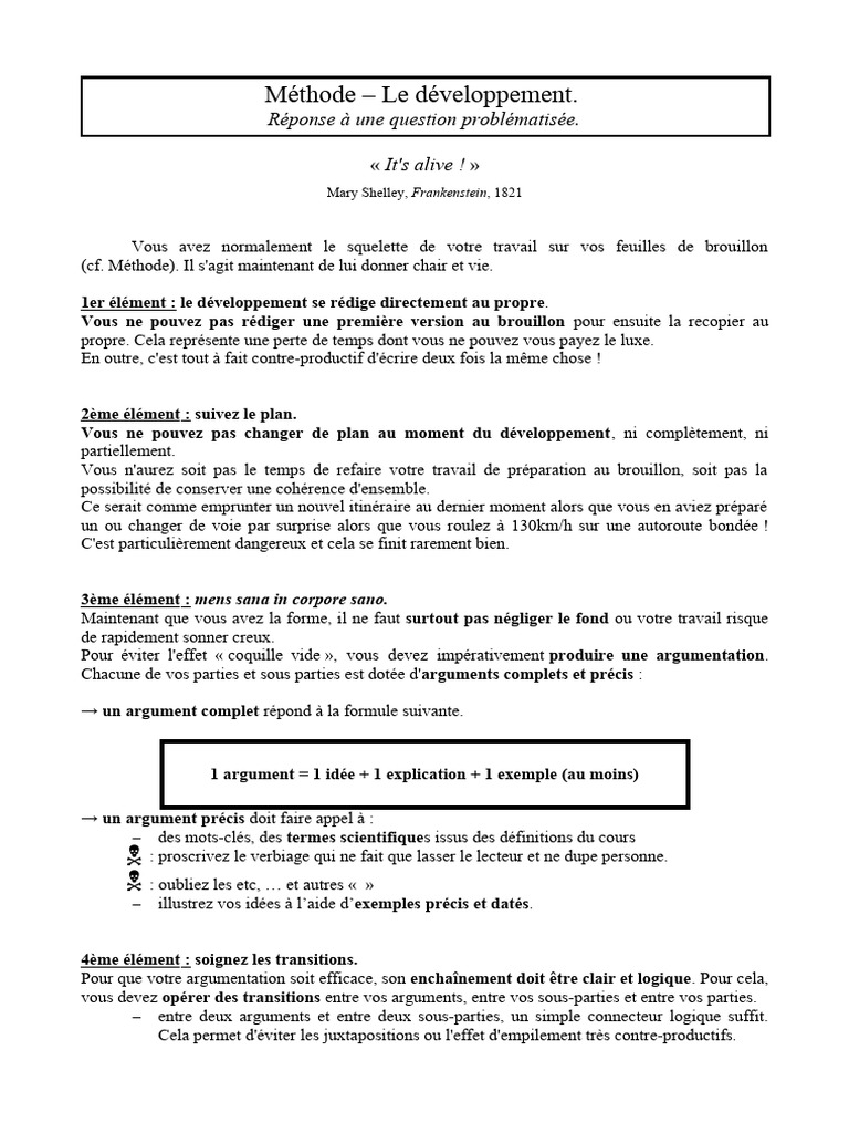 Méthode - RQP 3 - Le Développement | PDF