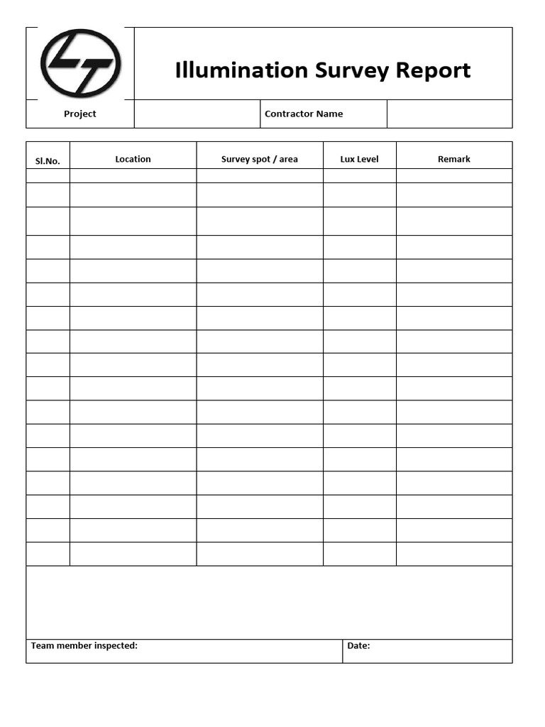 Illumination survey checklist | PDF
