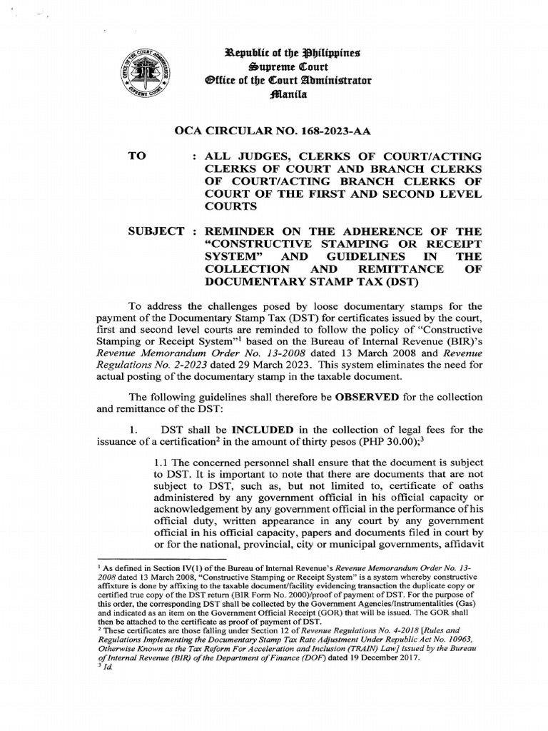 OCA Circular No. 168-2023-AA | PDF