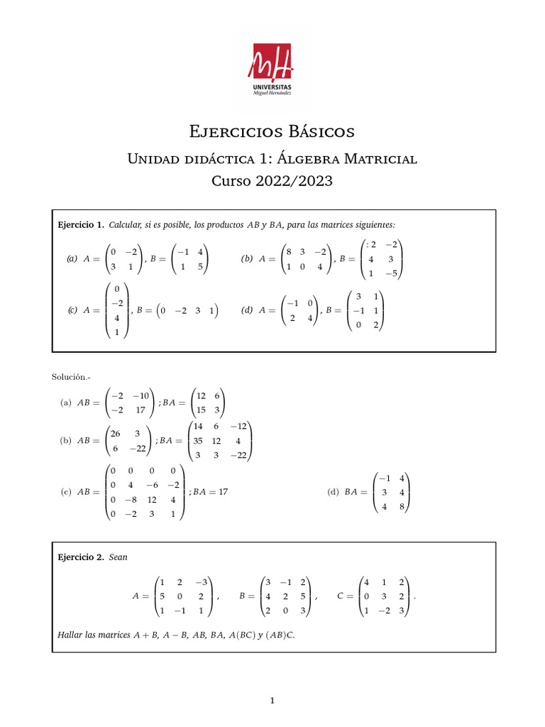 EjerciciosBasicos UnidadDidactica1 CCAA | PDF