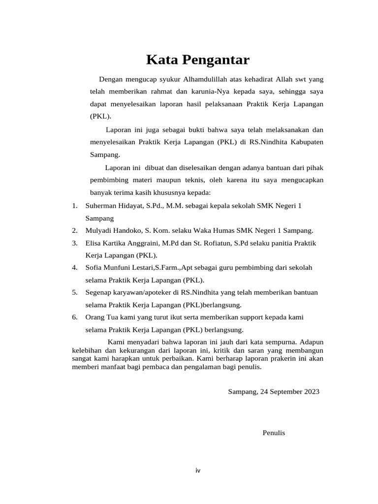 Kata Pengantar | PDF