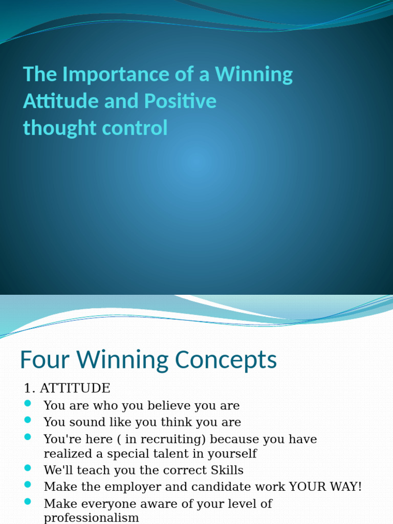 The Importance of A Winning Attitude and Positive As Recrutier | PDF ...