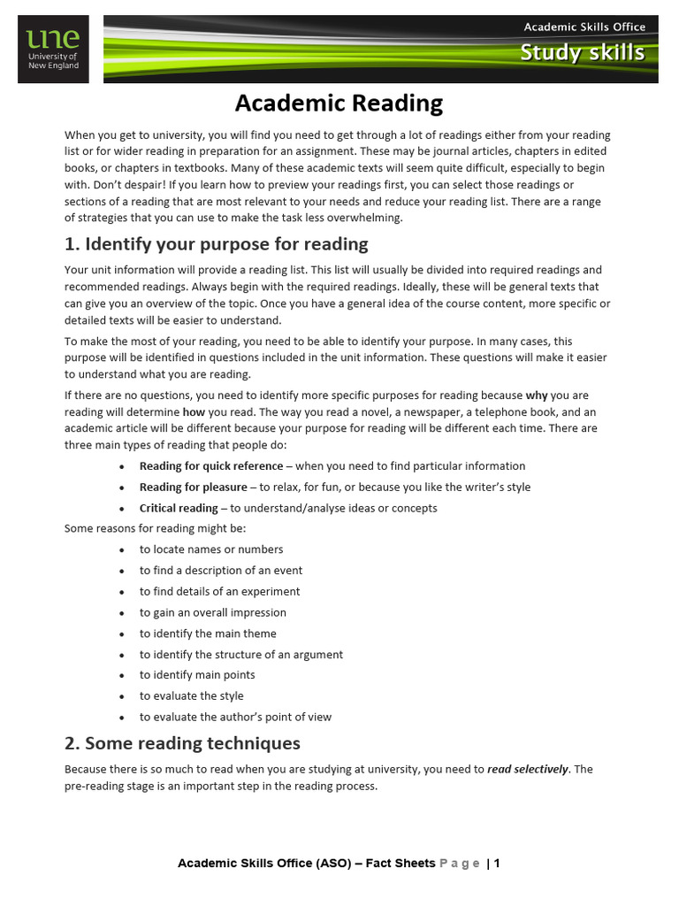 Academic Reading | PDF | Books | Speed Reading