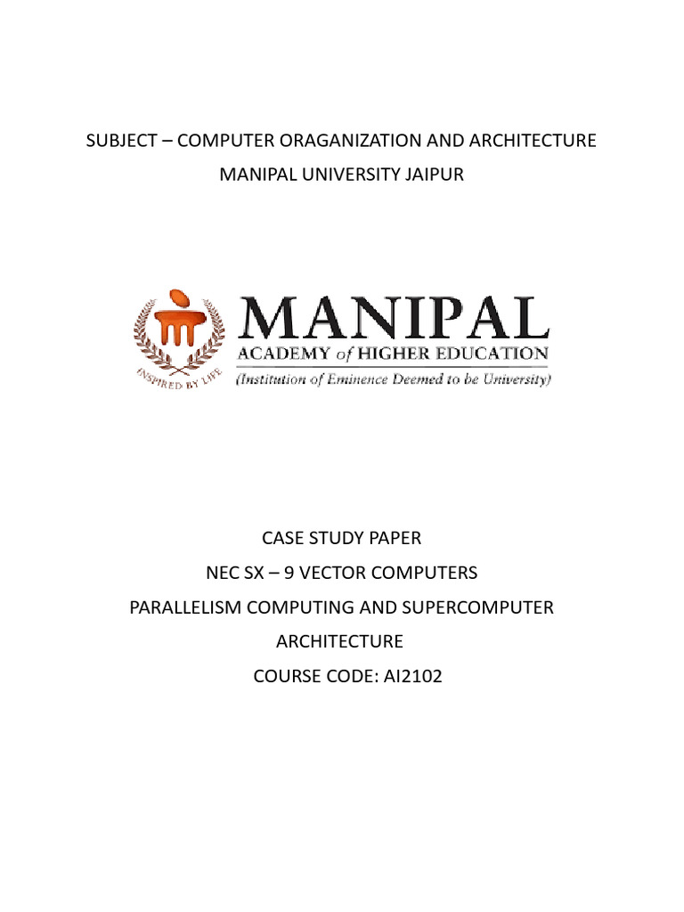 Reg Supercomputing Case Study (Aditya Suman, Sumitra Bhargava) | PDF | Supercomputer | Central ...