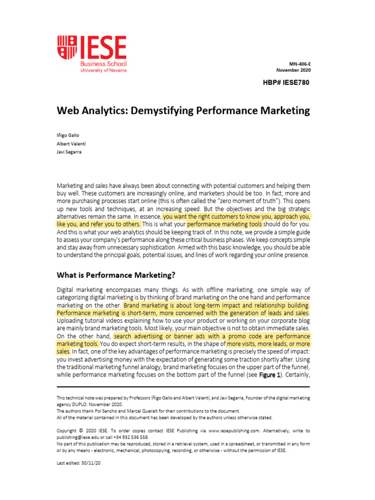 Web analytics- Demystifying performance marketing (1) | PDF