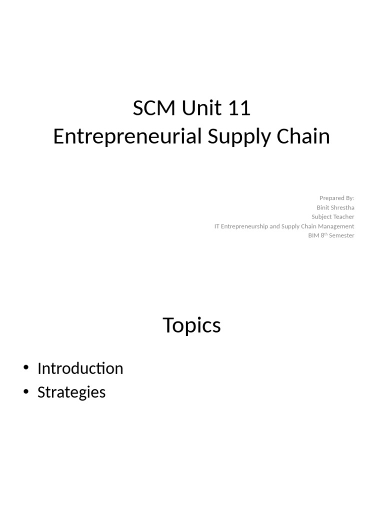 SCM Unit 11 | PDF