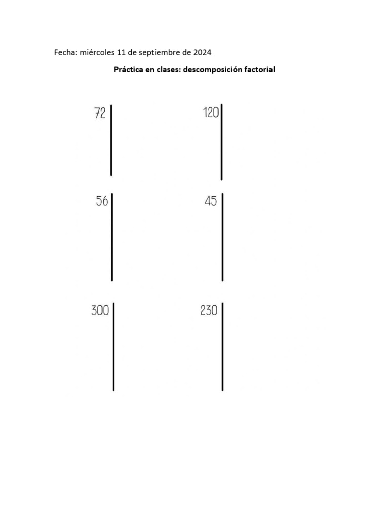 Descomponer en Factores Primos | PDF