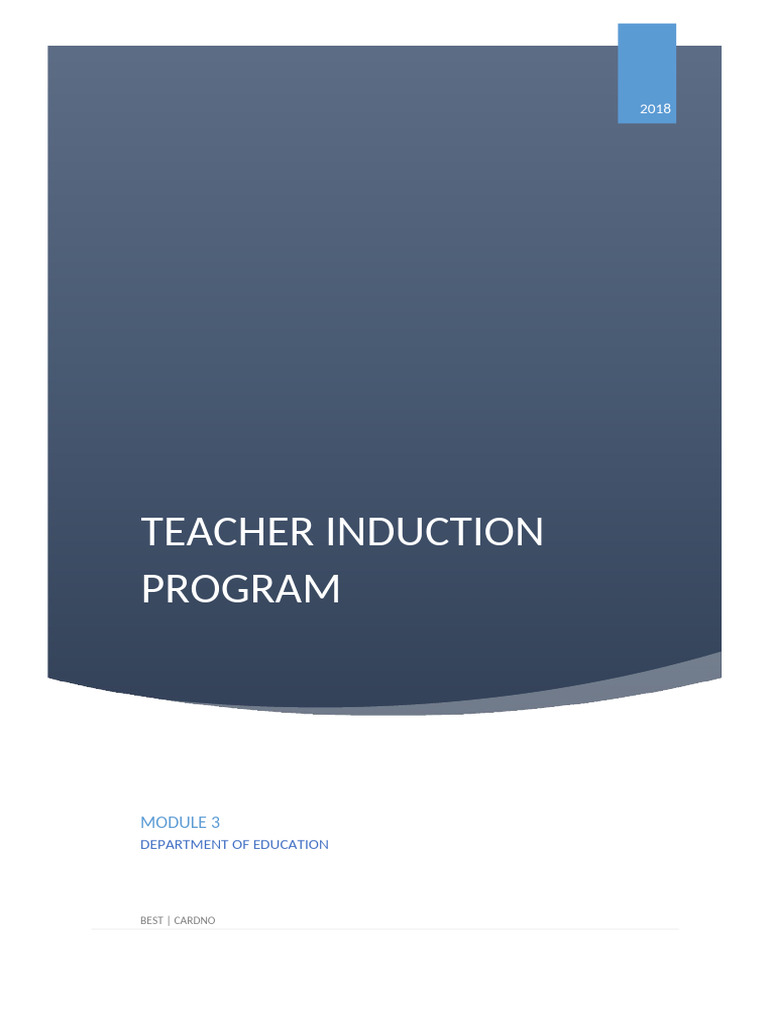 Velasco Module3 Teacher Induction Program | PDF