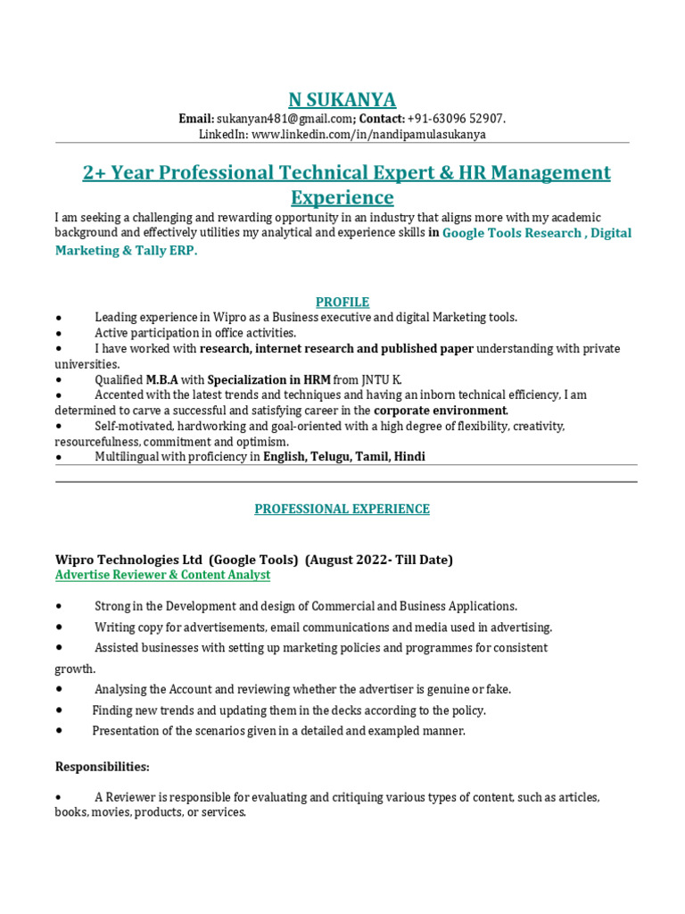 CV SN Updated1 | PDF