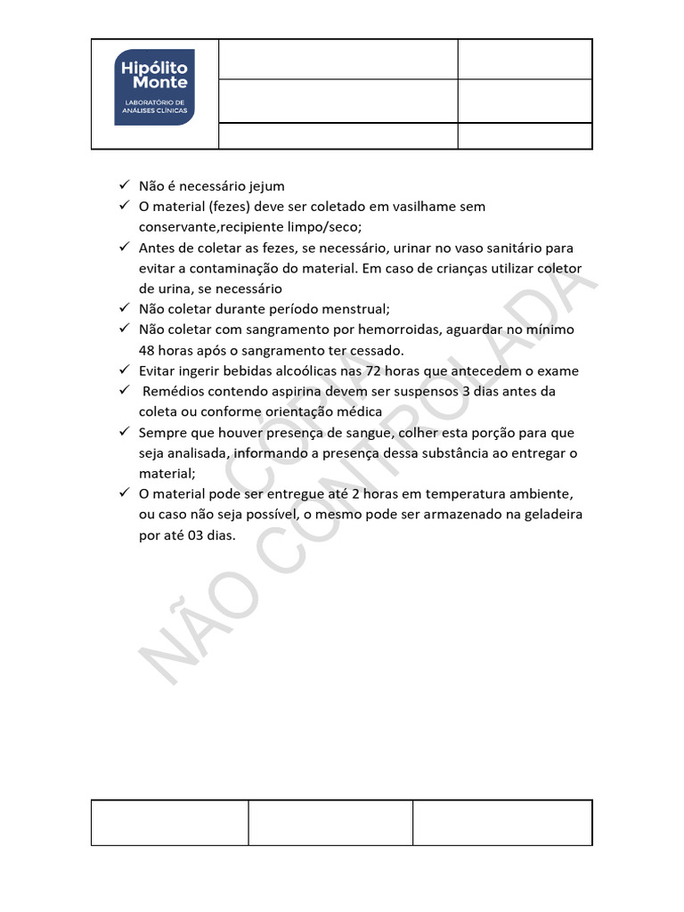 Sangue Oculto Nas Fezes | PDF