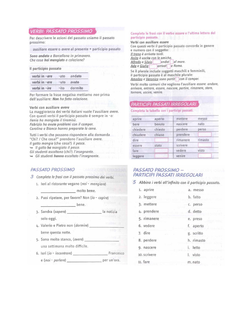 Passato Prossimo 1 | PDF