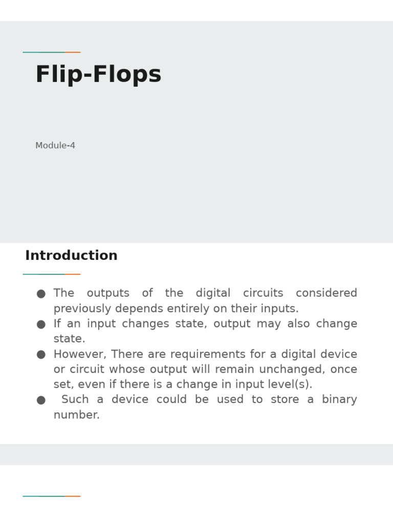 Module 4 Latches and Flip-Flops | PDF