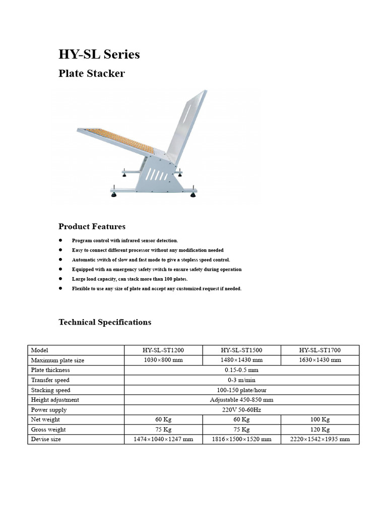 Stacker HY-SL 20240130 | PDF