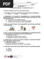 GMRC 1 1st Periodical Test With TOS | PDF | Philippines